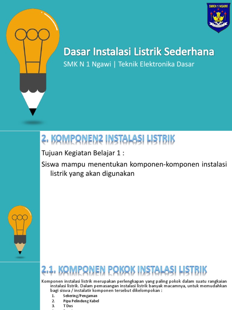 Komponen Komponen Instalasi Listrik | PDF