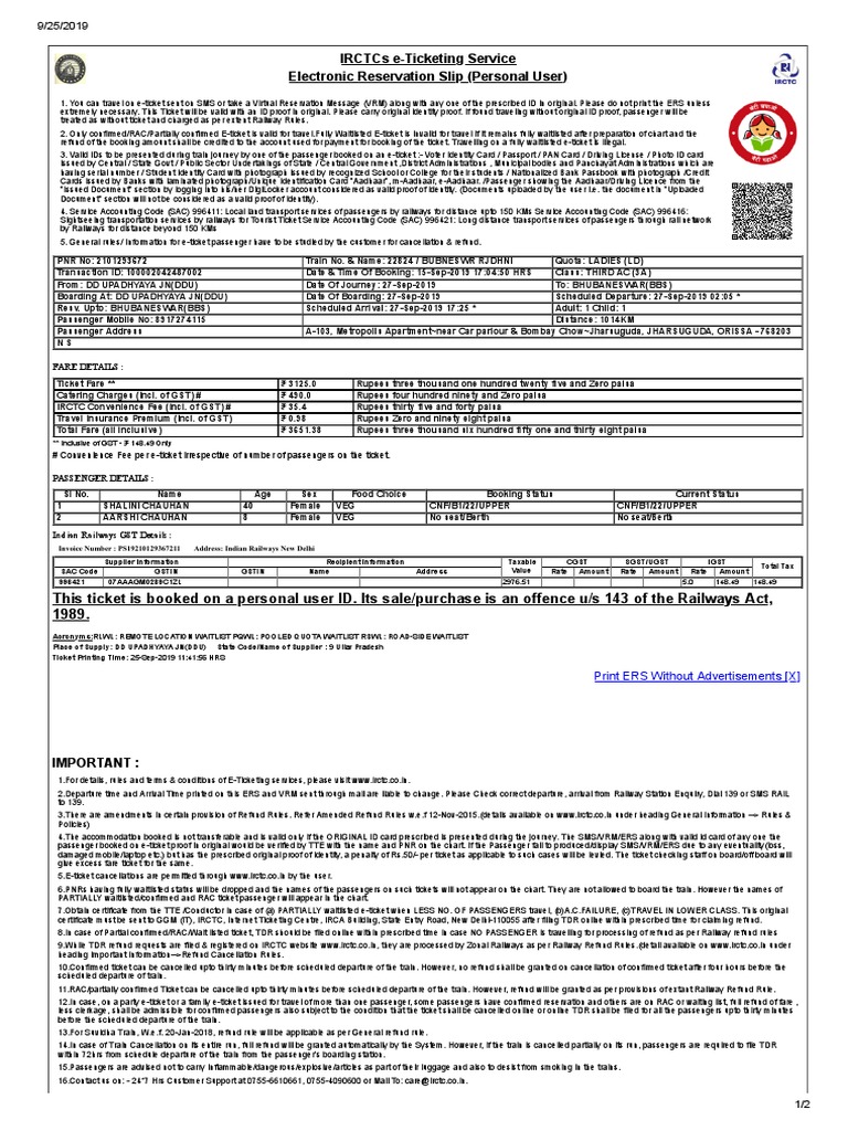 Rail TKT | PDF | Identity Document | Ticket (Admission)