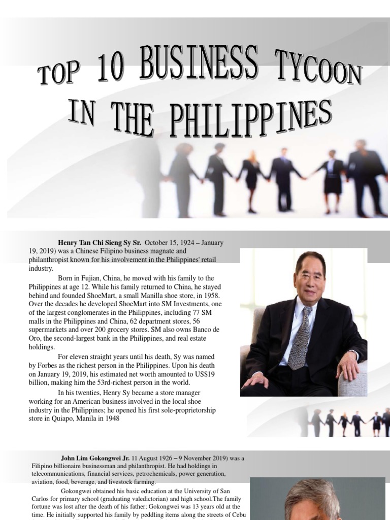 10 Buisiness Tycoon in The Philippines | PDF | Economy Of The ...