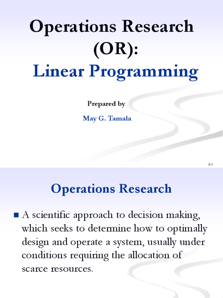 Linear Programming Pdf Linear Programming Mathematical Model