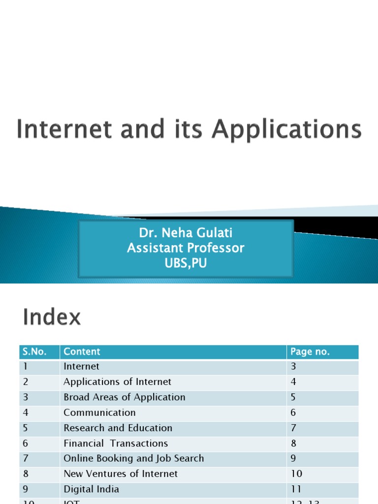 Overview of Internet Applications | PDF | Artificial Intelligence ...
