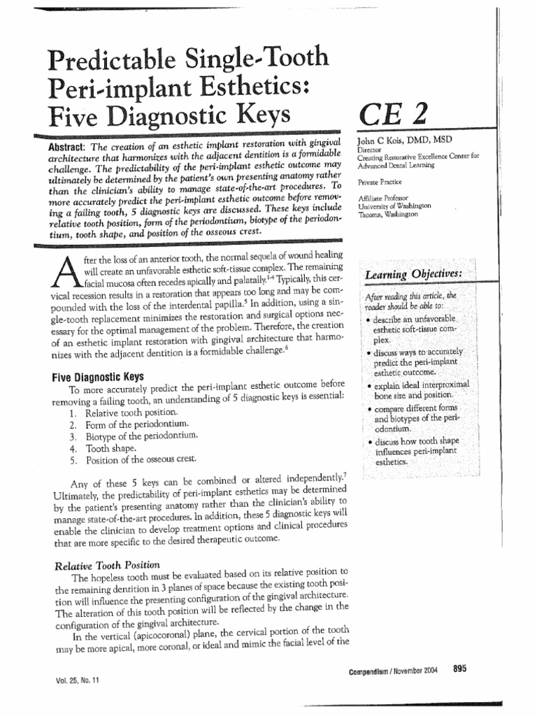 Kois Predictable Single Tooth | PDF