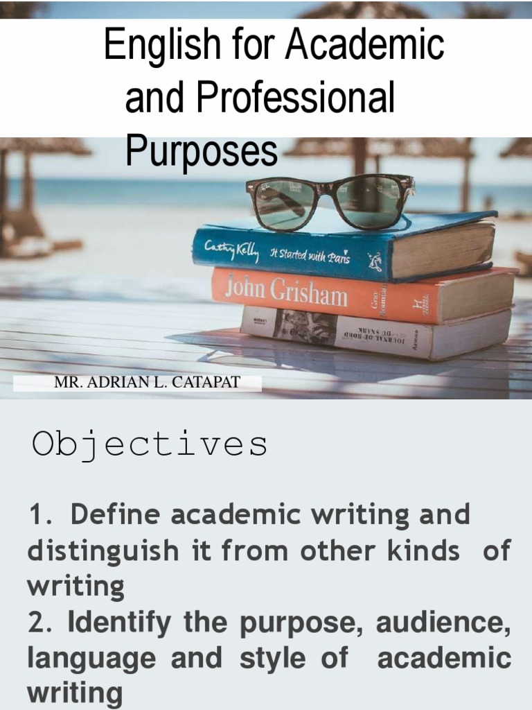 An Introduction to Academic and Professional Writing: Defining Features ...