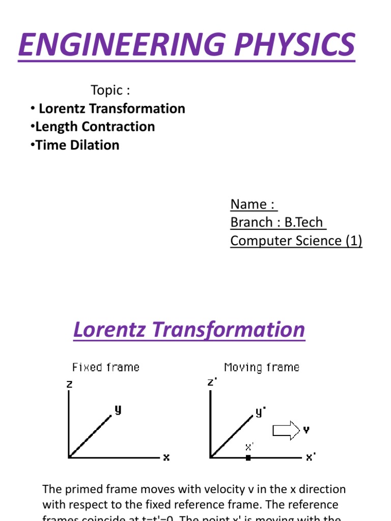 Lorentz Transformation | PDF | Speed Of Light | Special Relativity