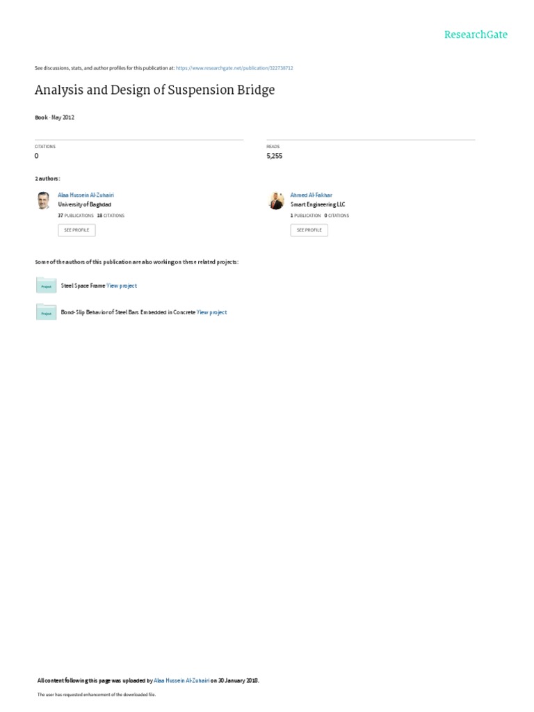 Suspension Bridge Analysis and Design | PDF | Structural Engineering ...