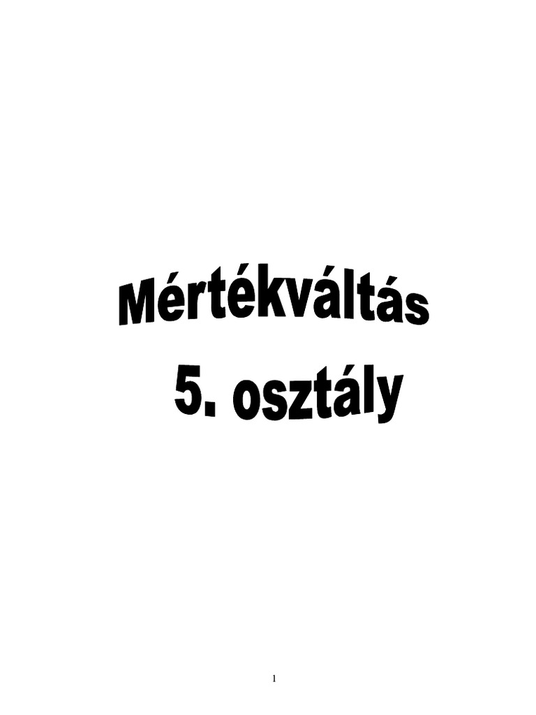 5.o.-Feladatgyűjtemény Mérték Váltás | PDF