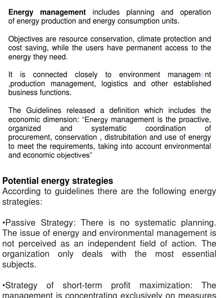 Energy Management Slides | PDF | Energy Management | Nature