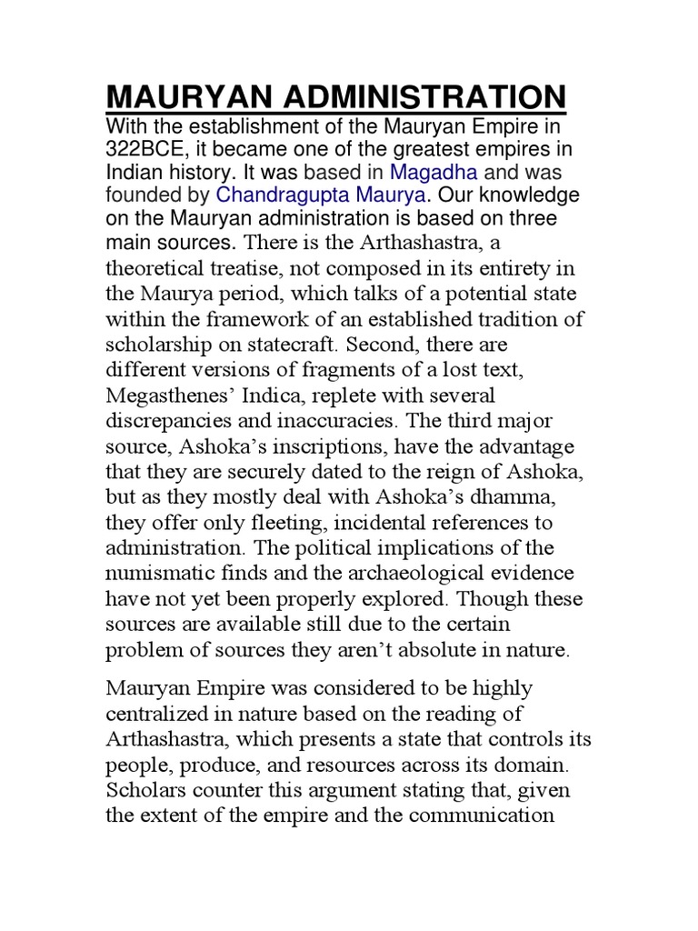 Mauryan Administration | PDF | Ashoka