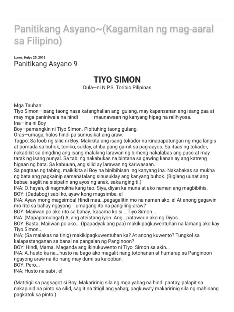 Panitikang Asyano (Kagamitan NG Mag-Aaral Sa Filipino) - Panitikang ...