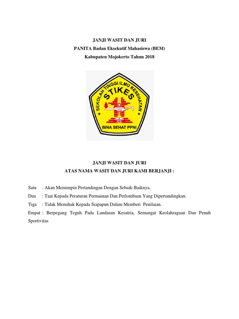 Janji Atlit Dan Wasit | PDF