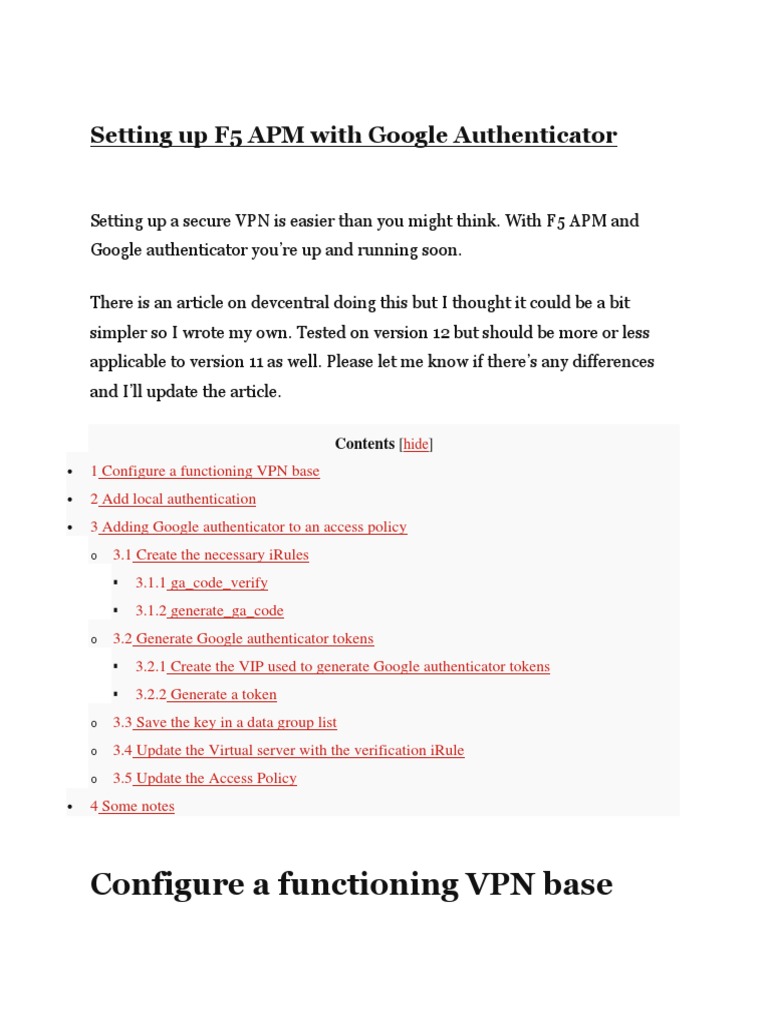 F5 APM Google Authenticator | PDF | Virtual Private Network | Uniform ...