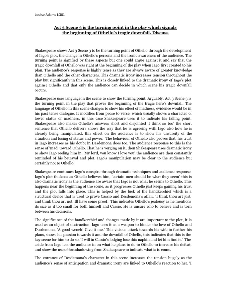 Act 3 Scene 3 Othello | PDF | Iago | Othello