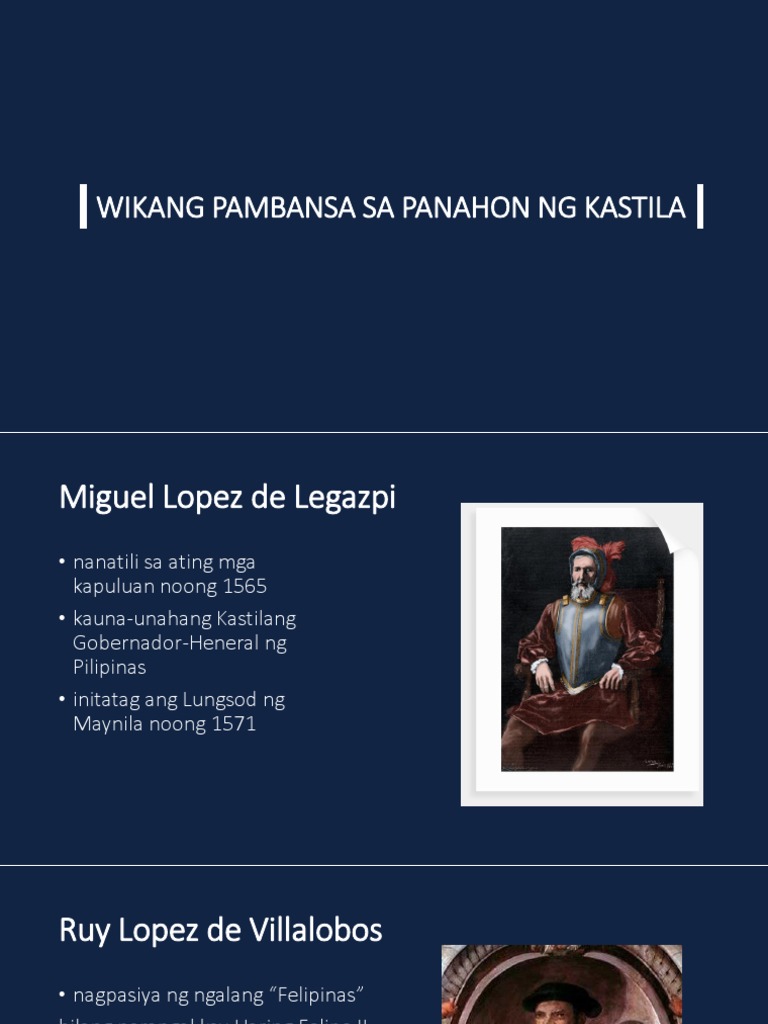 Wikang Pambansa Sa Panahon NG Kastila | PDF