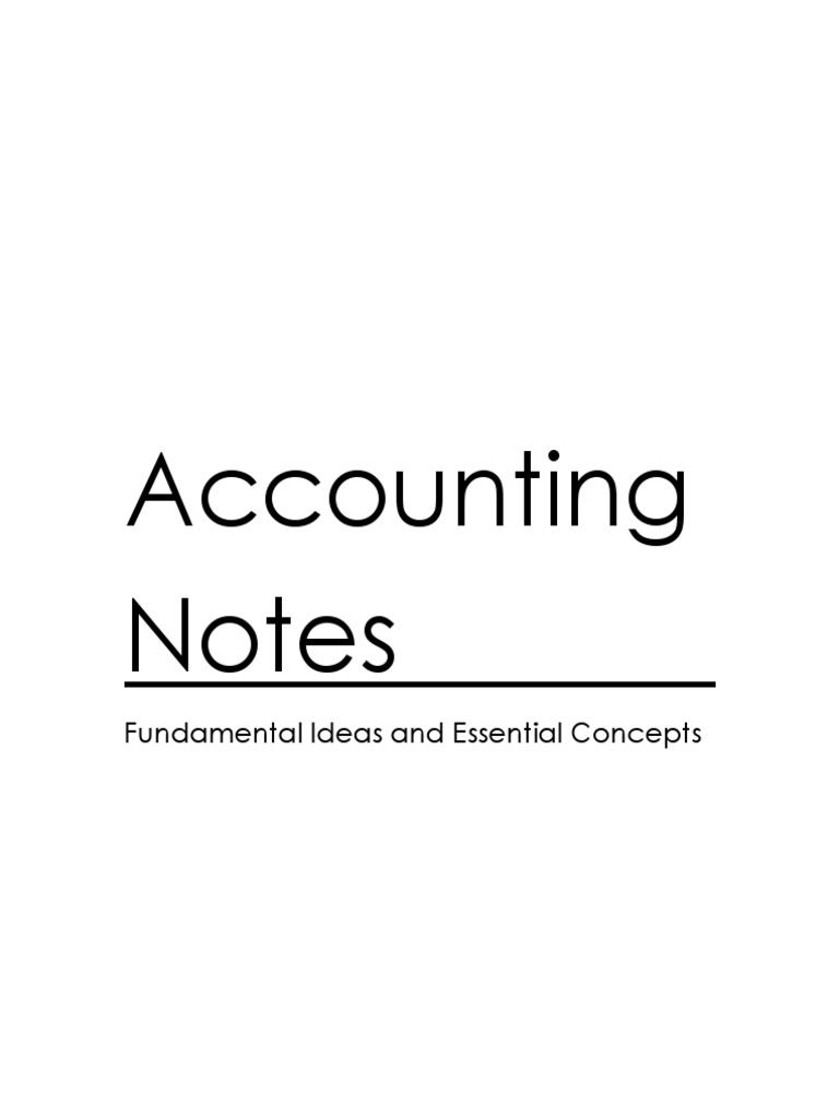 Accounting Notes Pdf Debits And Credits Expense