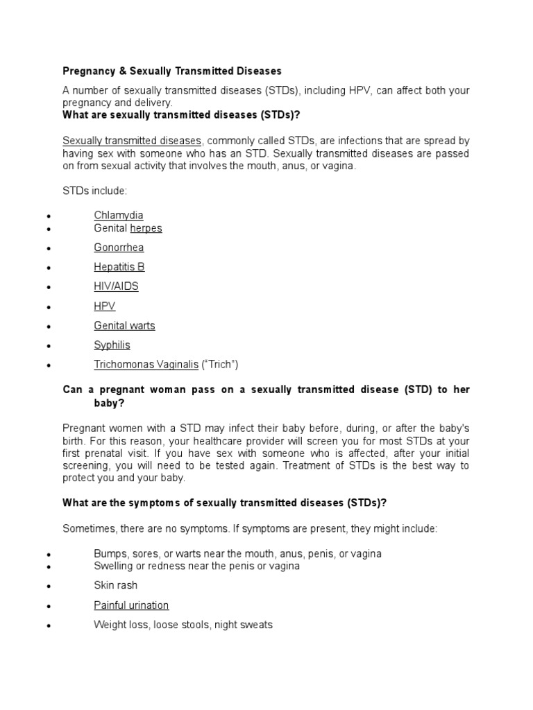 Pregnancy W Std's Article | PDF | Sexually Transmitted Infection ...