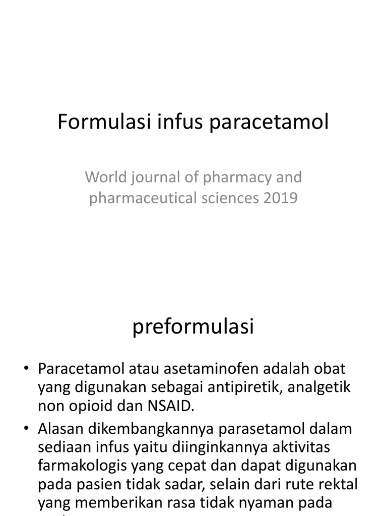 Formulasi Infus Paracetamol | PDF
