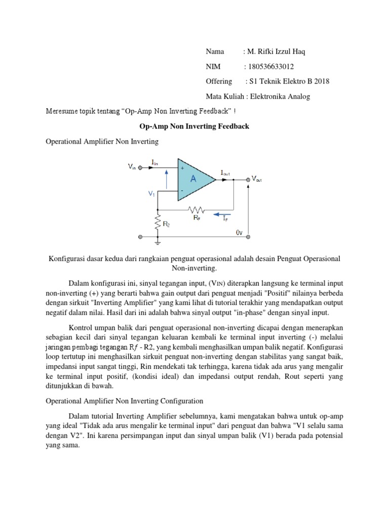 Tugas Op-Amp Non Inverting | PDF