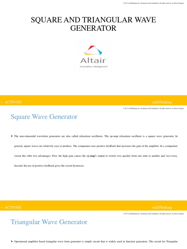 Square and Triangle Wave Generator | PDF | Operational Amplifier | Amplifier