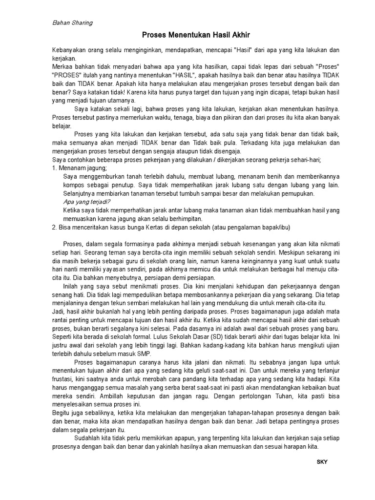 Proses Menentukan Hasil Akhir | PDF