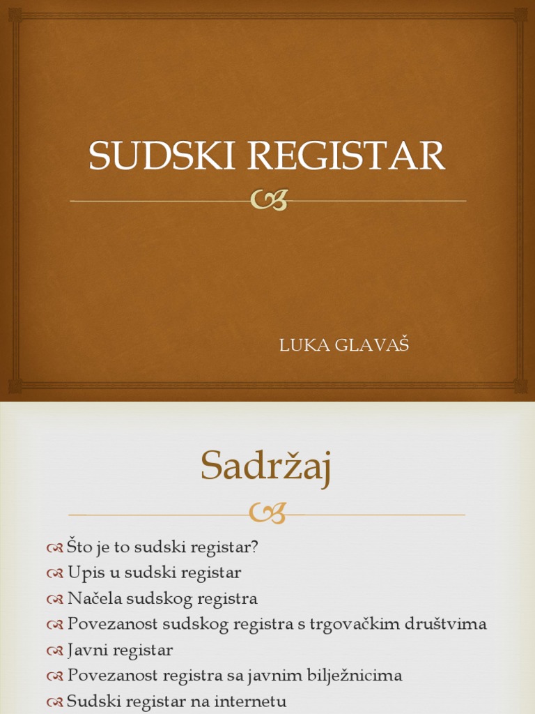 Sudski Registar | PDF