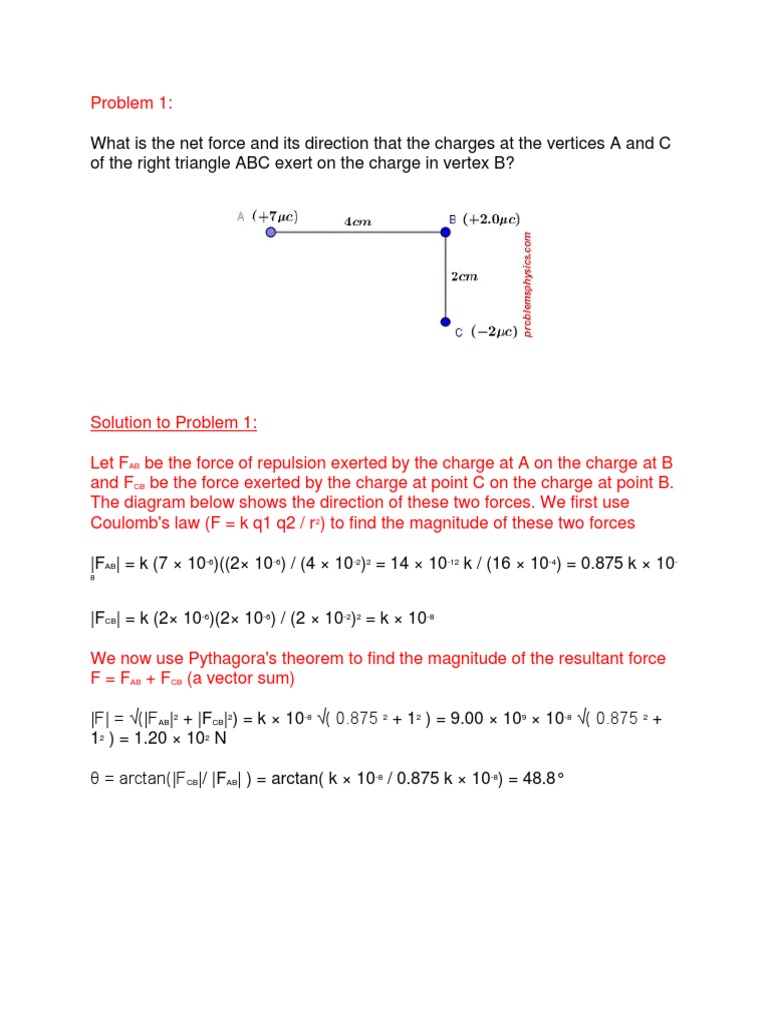 Problem and Solution Electric Field | PDF | Electric Field | Electric ...