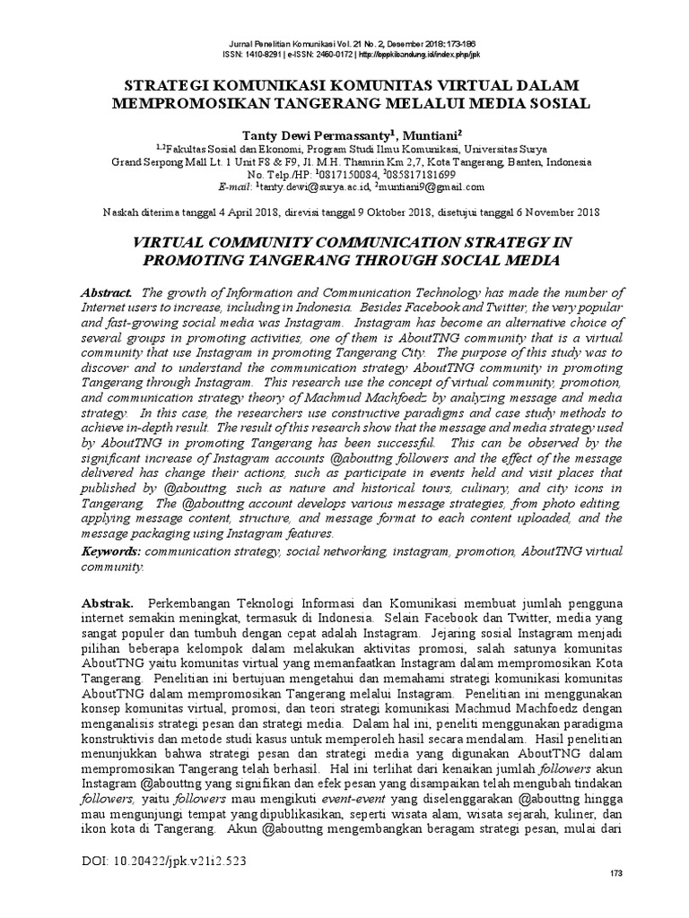 Strategi Komunikasi Komunitas Virtual Dalam Mempro | PDF | Collective Intelligence | Human ...