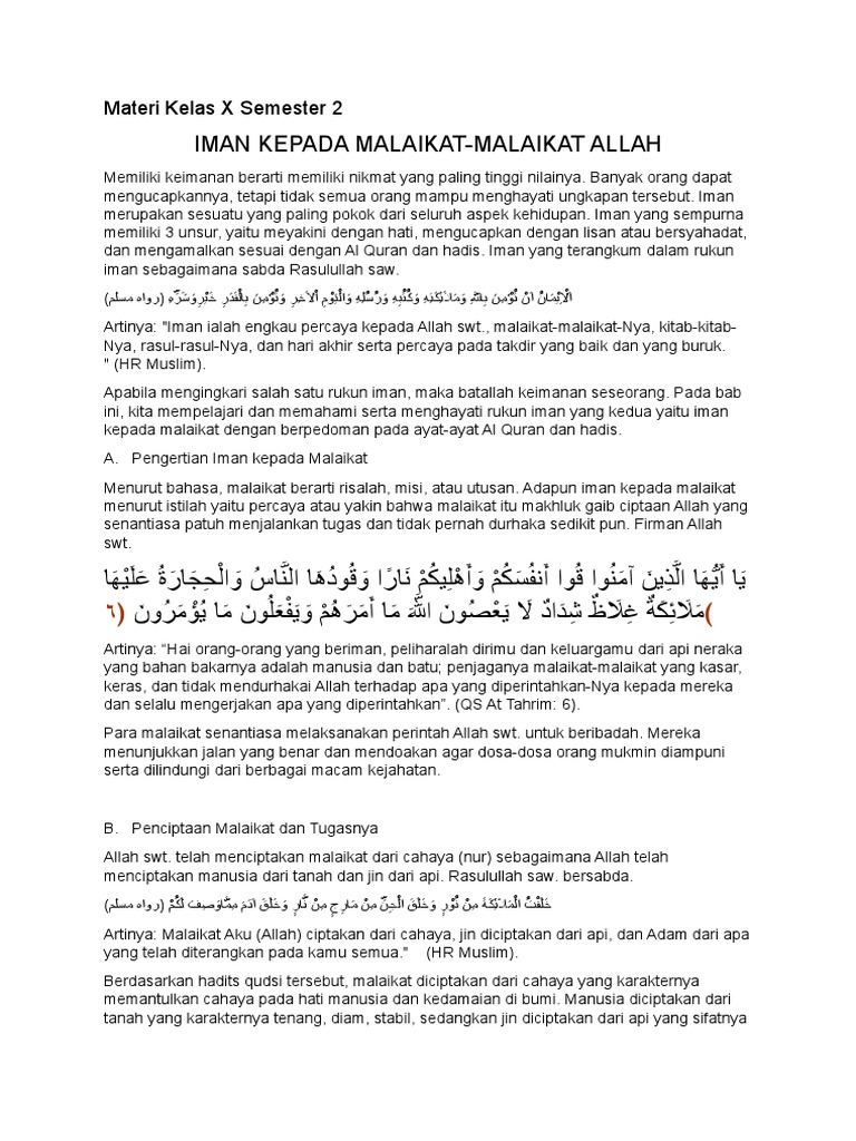 Materi Kelas X Semester 2 PAI | PDF | Agama & Spiritualitas