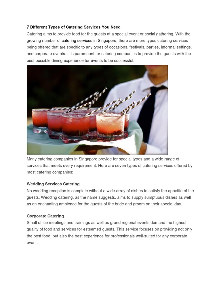 7 Different Types of Catering Services You Need | PDF | Restaurants | Foods