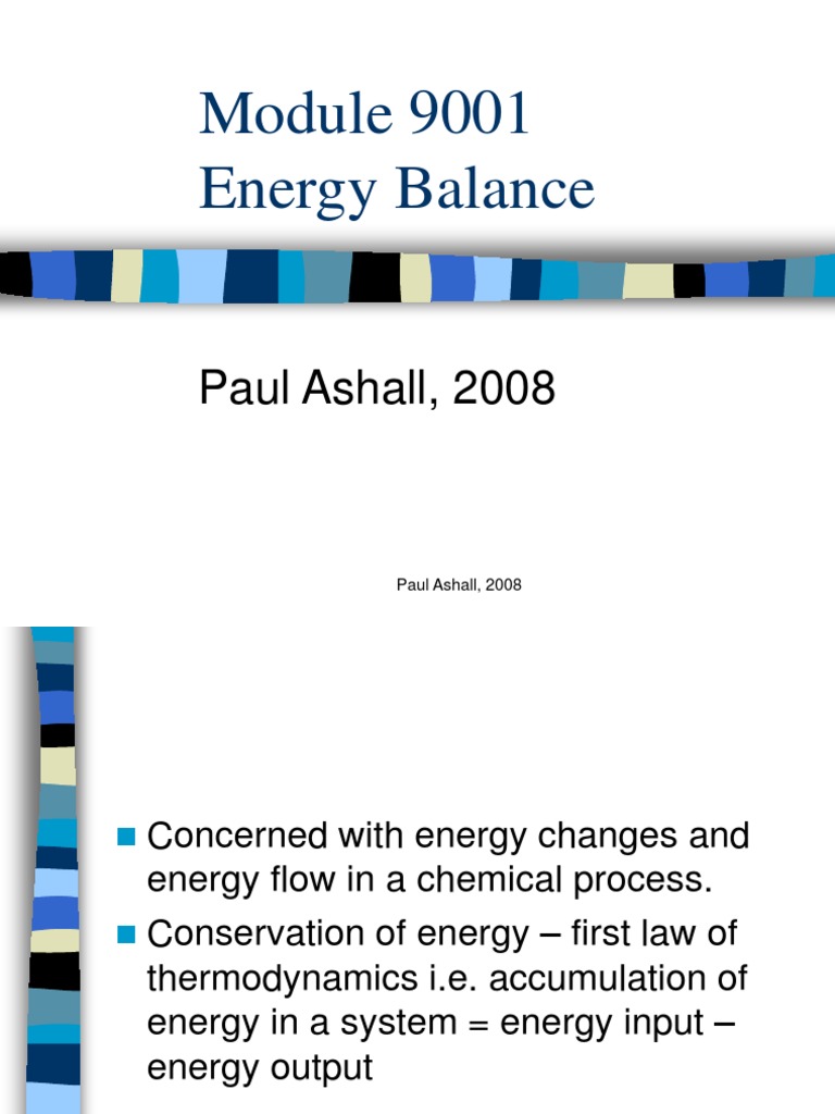 Energy Balance | PDF | Enthalpy | Heat