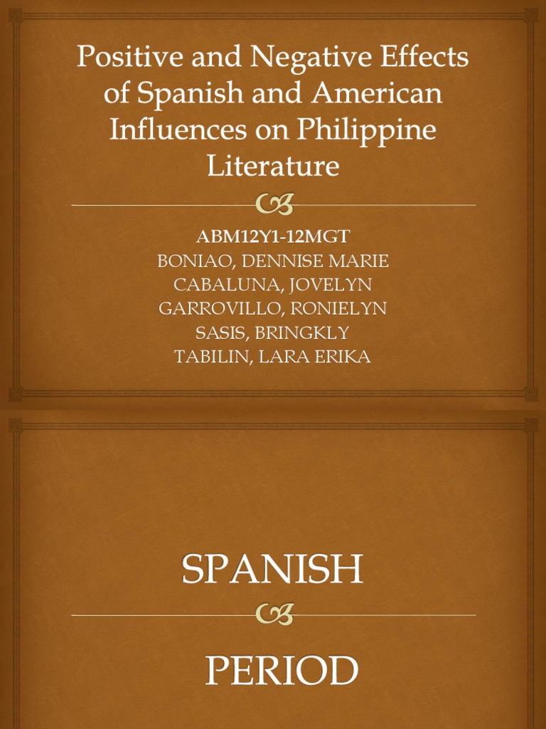 Positive and Negative Effects of Spanish and American | PDF | Tagalog ...