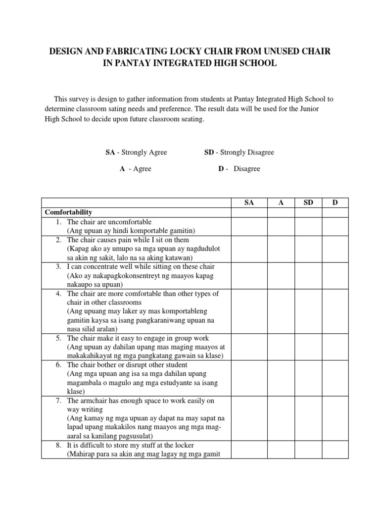 Survey Questionnaire | PDF