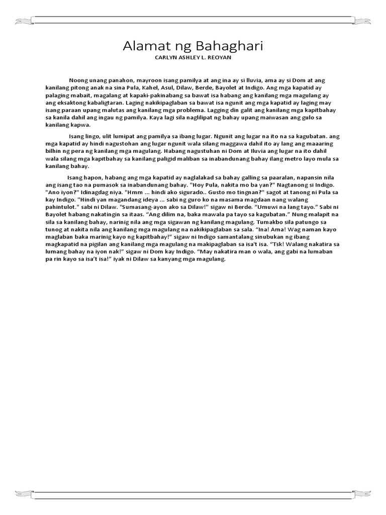 Alamat NG Bahaghari | PDF