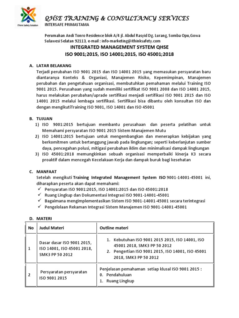 Integrated Management System Qhse | PDF