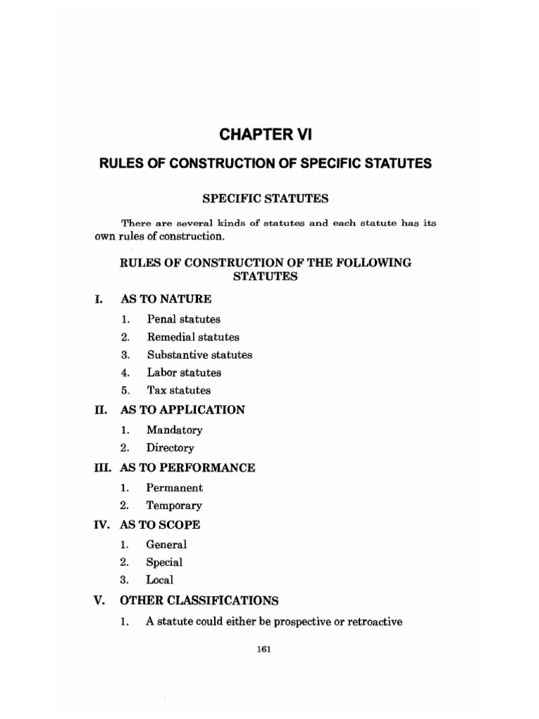 Rules of Construction of Different Statutes | PDF | Ex Post Facto Law ...