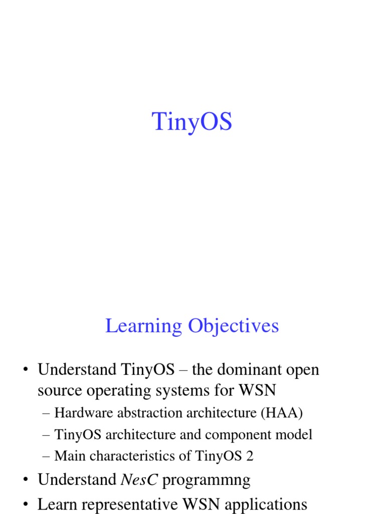 An Introduction to TinyOS: The Operating System for Wireless Sensor Networks | PDF ...