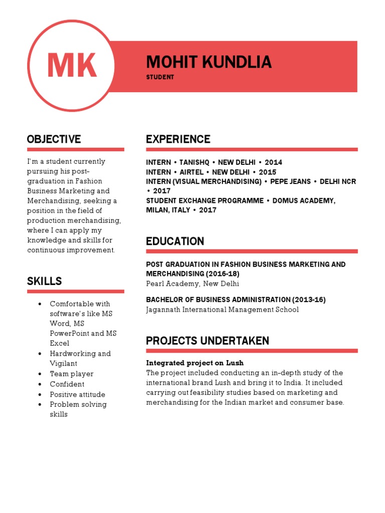 Mohit CV | PDF | Marketing | Business