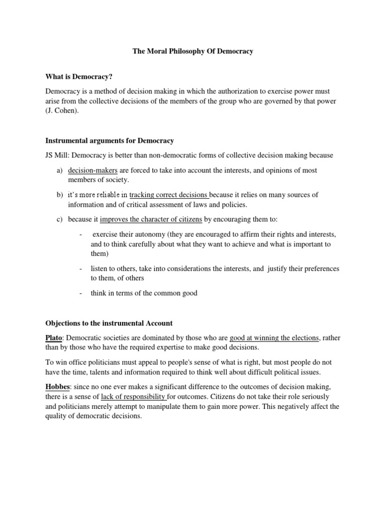The Moral Philosophy of Democracy | PDF | Democracy | Political Ideologies