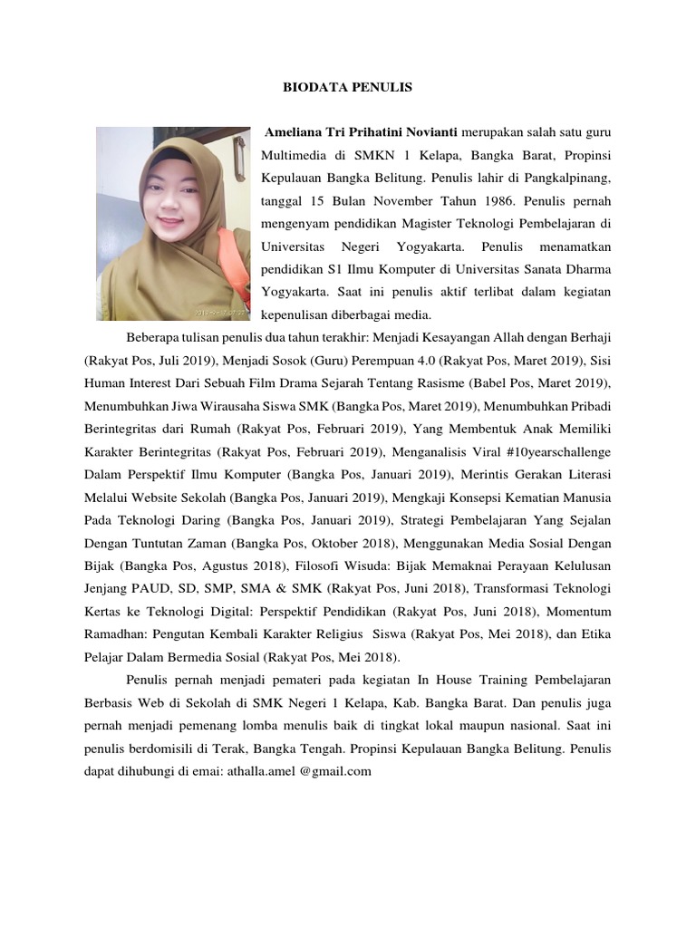 Biodata Penulis (Narasi) | PDF