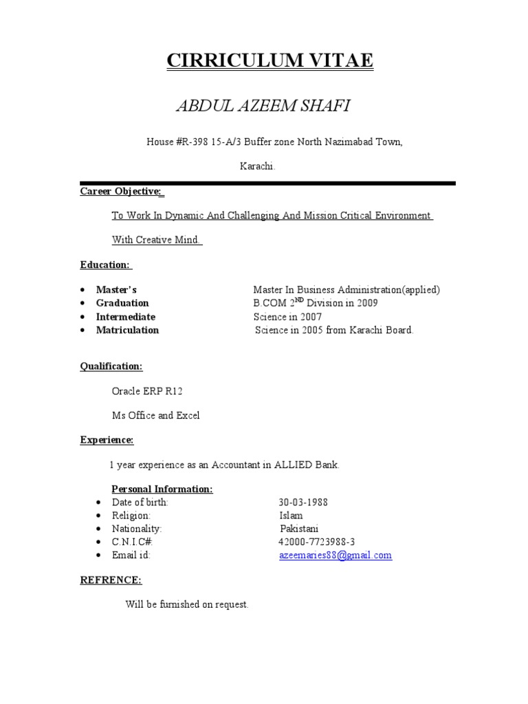 Job Application for Accountant Position | PDF