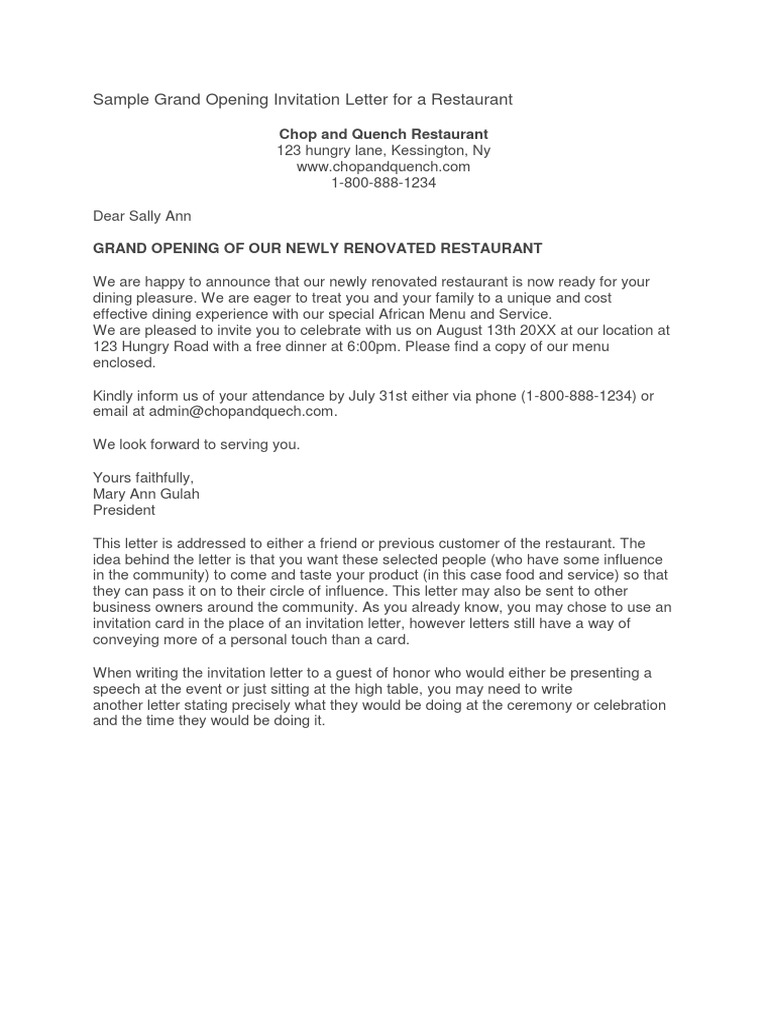 Restaurant Grand Opening Invite | PDF | Cooking, Food & Wine