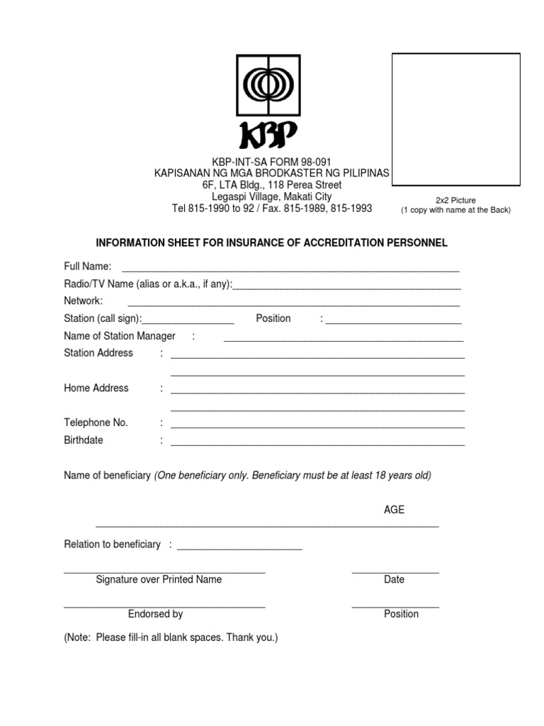 KBP Form NEW PDF | PDF