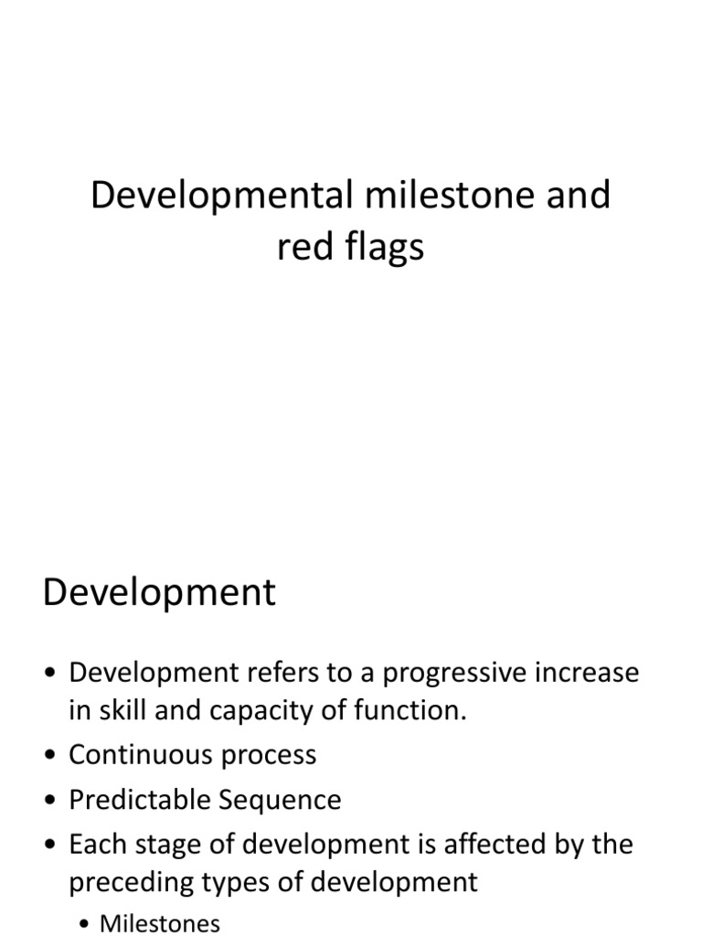 Developmental Milestones and Red Flags | PDF | Language Development ...