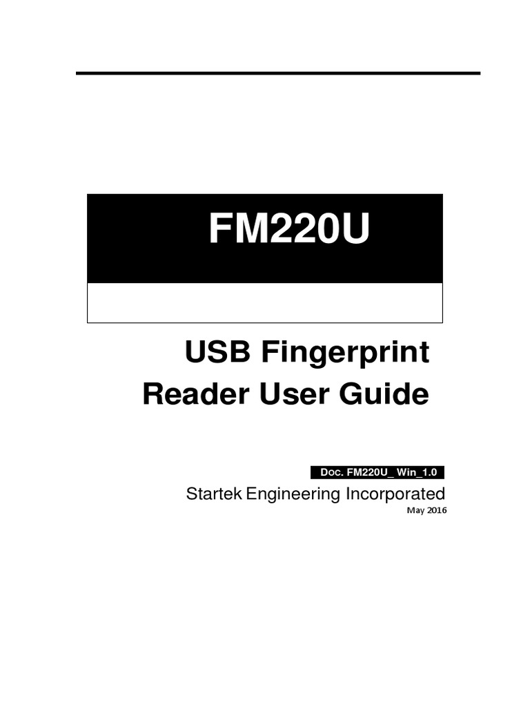 FM 220 PDF | PDF | Fingerprint | Biometrics