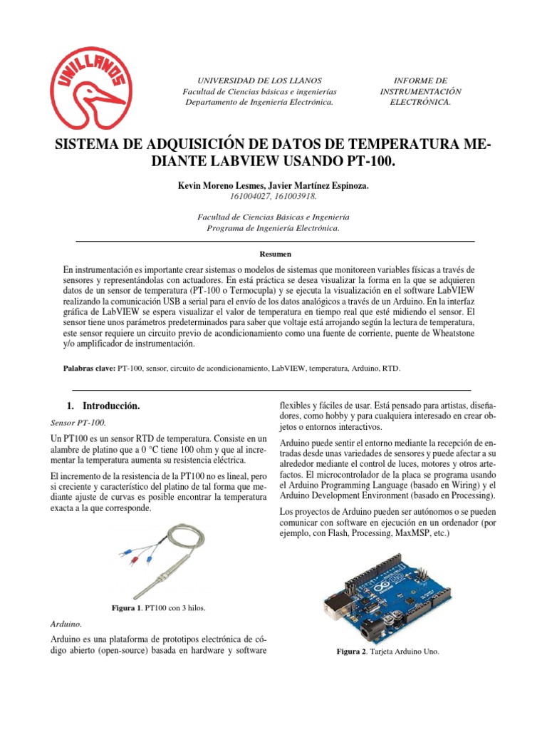 Adquisición de Temperatura con LabVIEW | PDF | Sensor | Arduino
