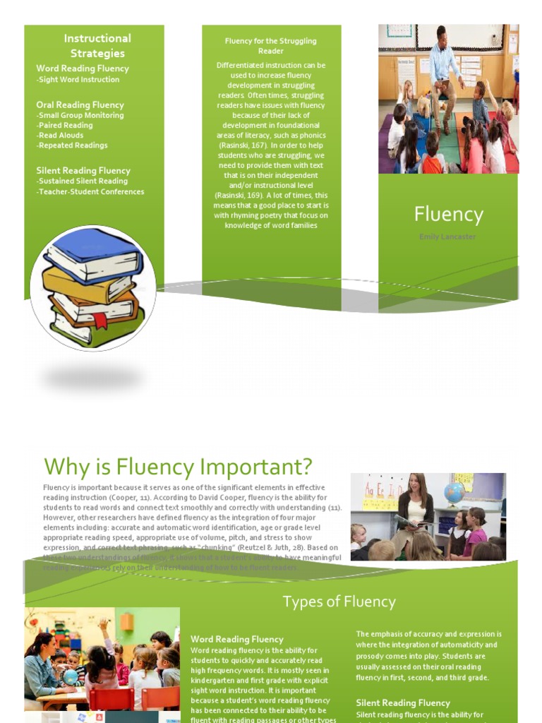 Brochure For Fluency | PDF | Fluency | Reading Comprehension