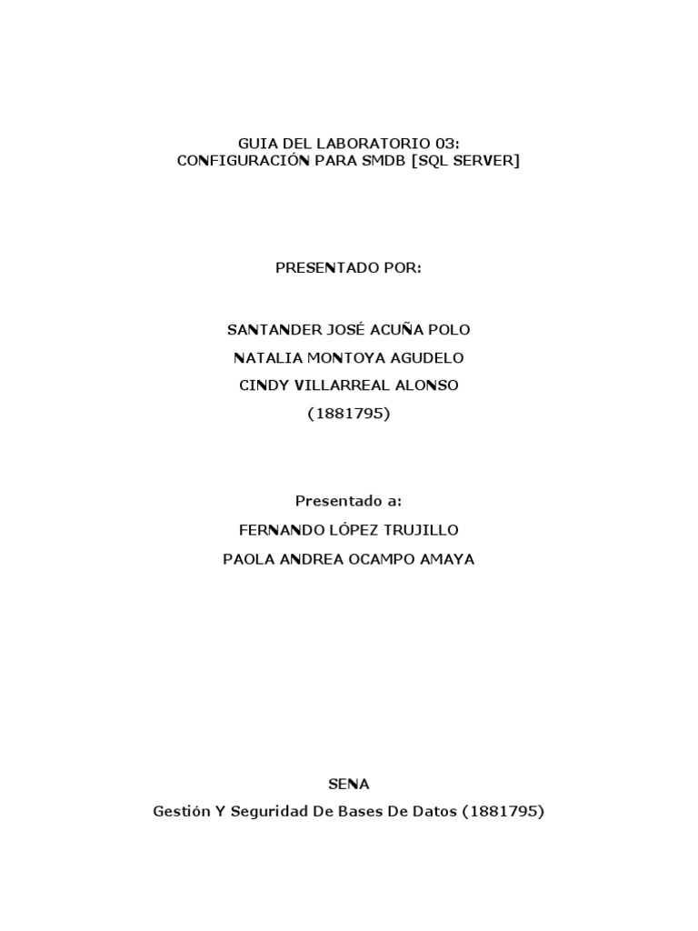 Laboratorio 03 Configuracion SQL | PDF | Servidor SQL de Microsoft | Microprocesador