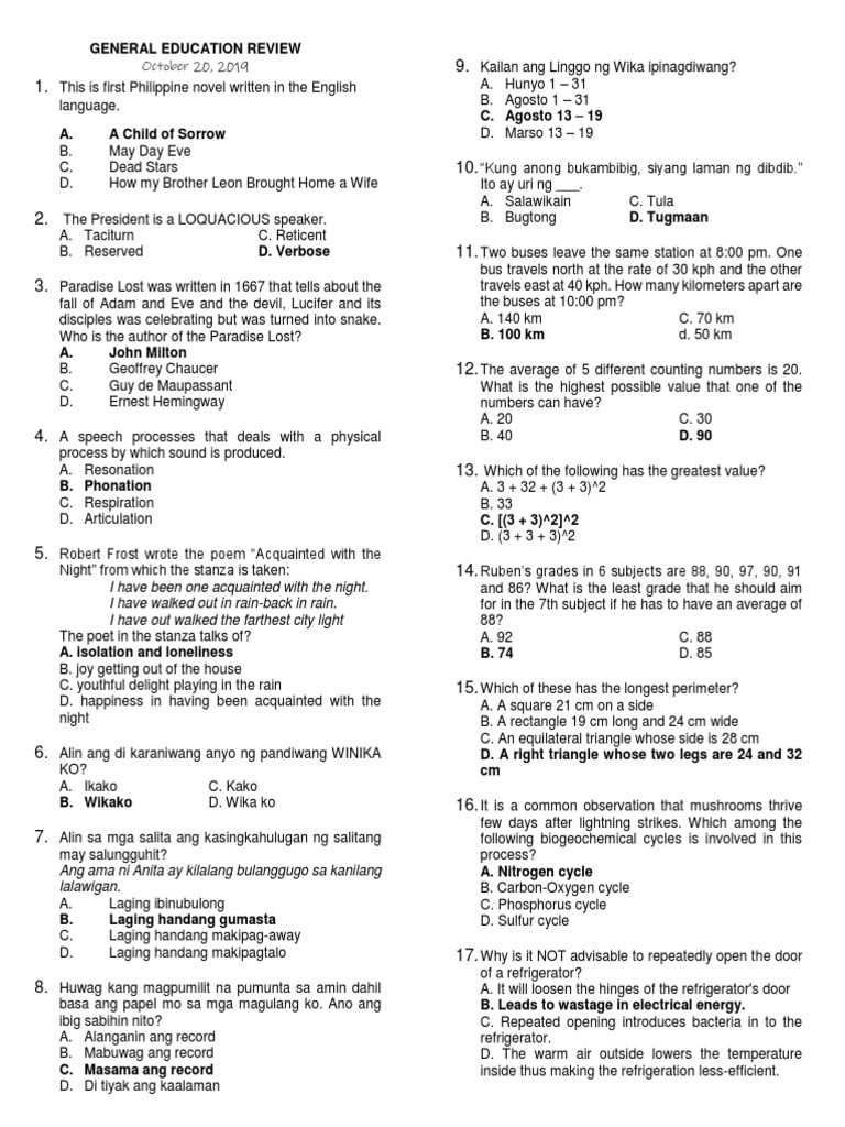 General Education Reviewer | PDF | Nature