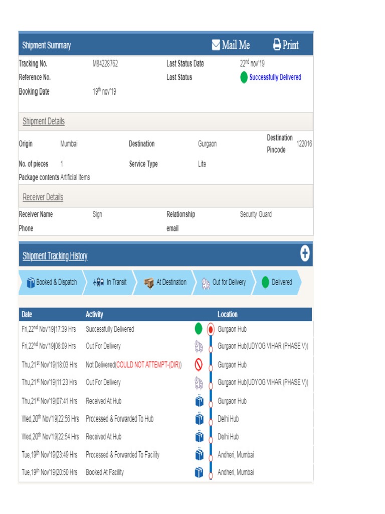 DTDC - Delivery Confirmation | PDF