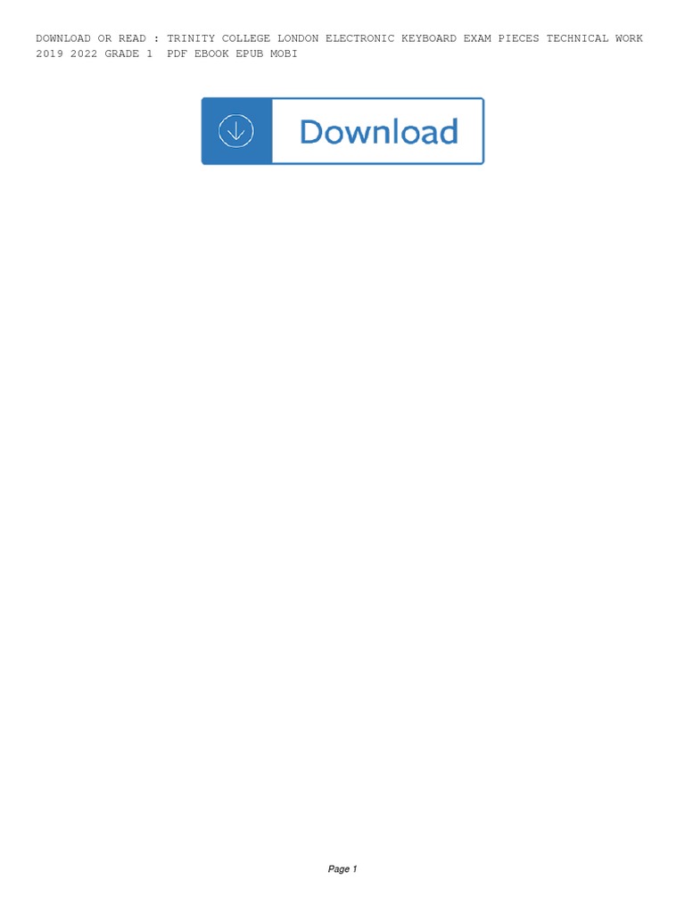 Trinity College London Grade 1 Keyboard Exam | PDF | Books