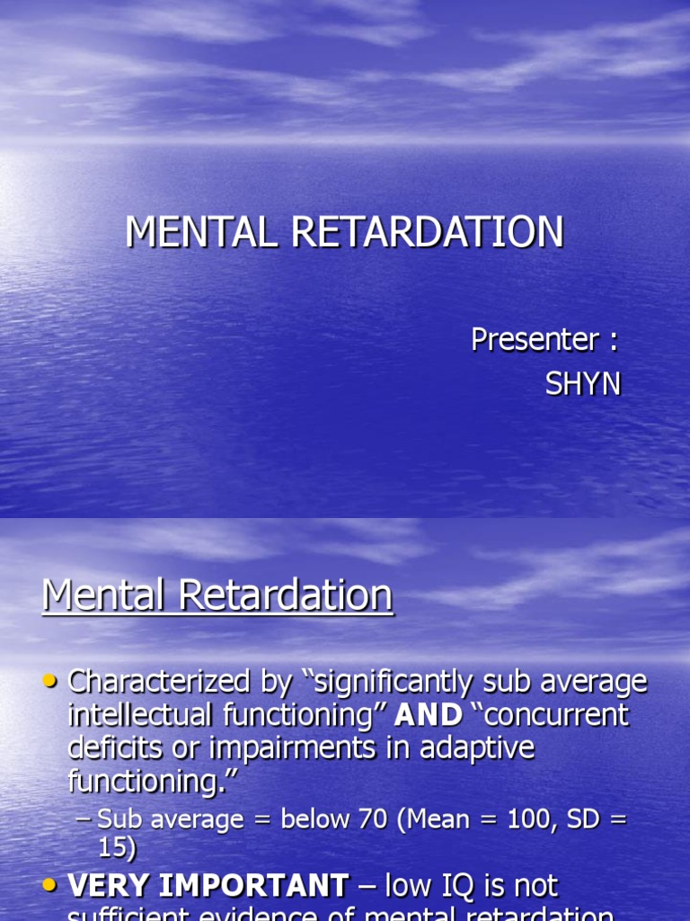Mental Retardation | PDF | Intellectual Disability | Mental Disorder